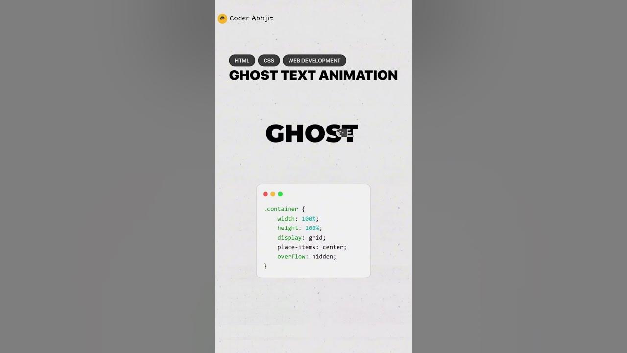 CSS Ghost Text Animation #shots #shortvideo #html #css - YouTube