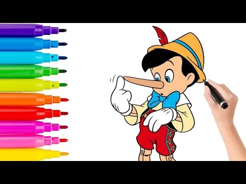 Pinocchio easy drawing for kids and toddlers || easy drawing step by ...