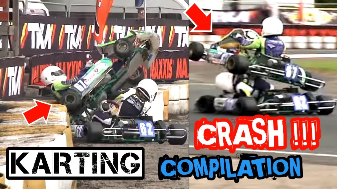 Detik-detik karting crash terpental || go kart crash compilation - YouTube