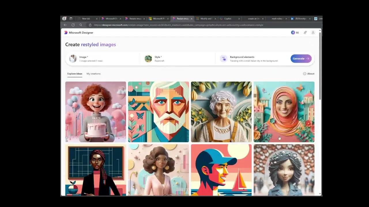 Creating AI Images with Microsoft Designer Restyle Tool - YouTube
