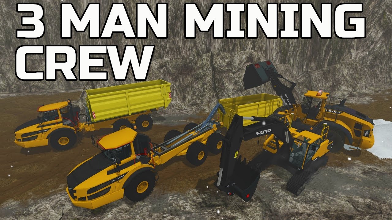 FARMING SIMULATOR 2017 | MINING STONE AND MAKIN' CONCRETE | 3 MAN CREW ...