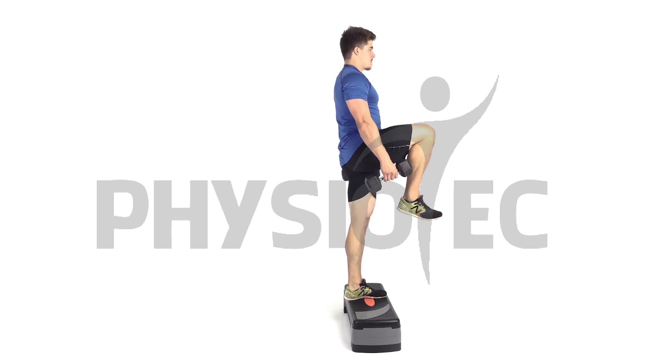 Step up to knee drive - YouTube