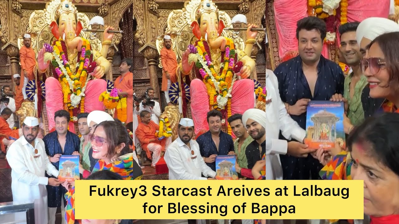 Fukrey3 Starcast Arrives at Lalbaug for Blessing of Bappa || Pulkit ...