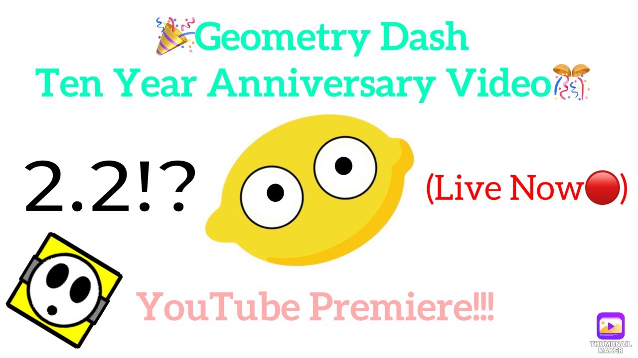 im watching the geometry dash 10 year anniversary video!!! - YouTube
