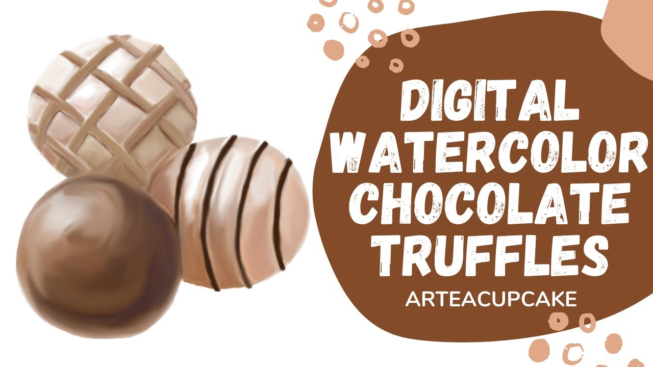 Step by Step Tutorial Chocolate Truffles Digital Watercolor Art ...