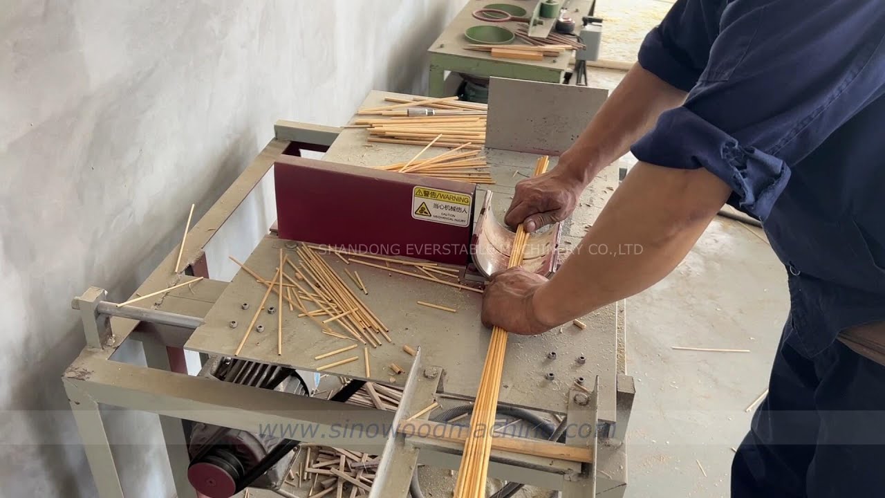Latest bamboo toothpick production process, bamboo barbecue skewer ...
