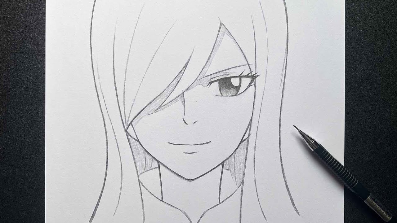 Easy anime drawing | How to draw Erza - [Fairy Tail] step by step ...