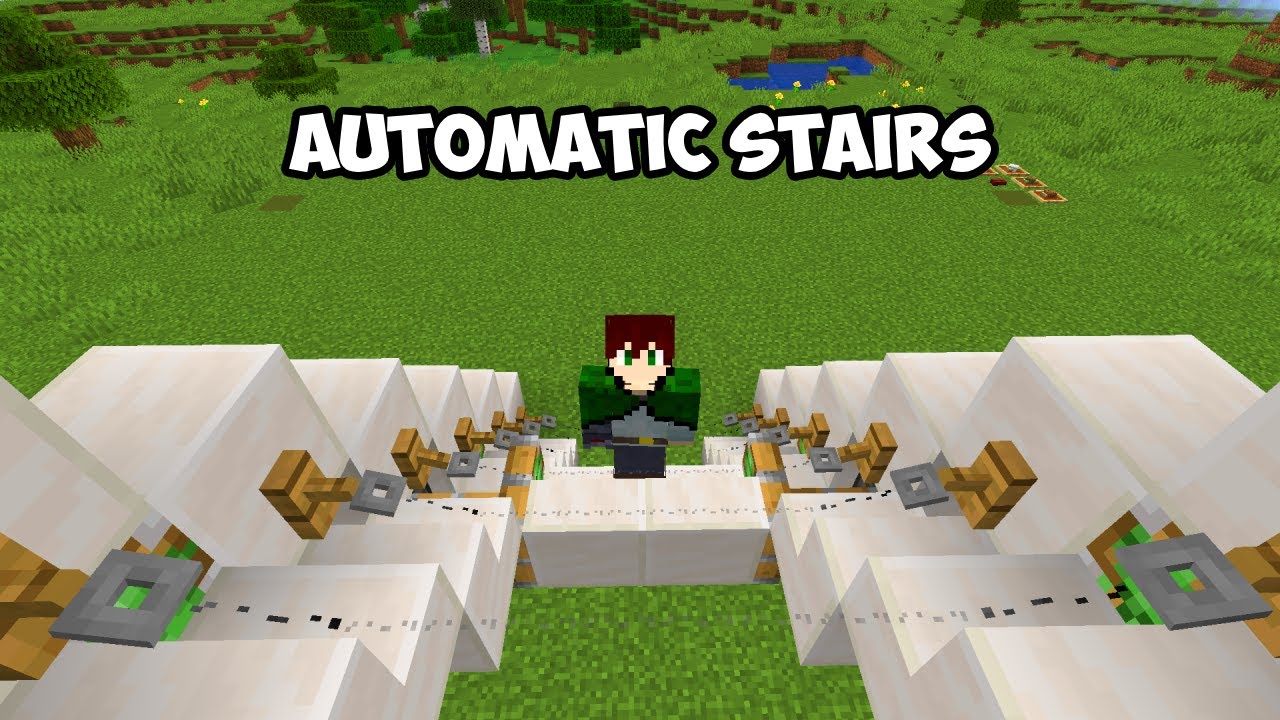 Automatic Stairs in minecraft java & bedrock - YouTube