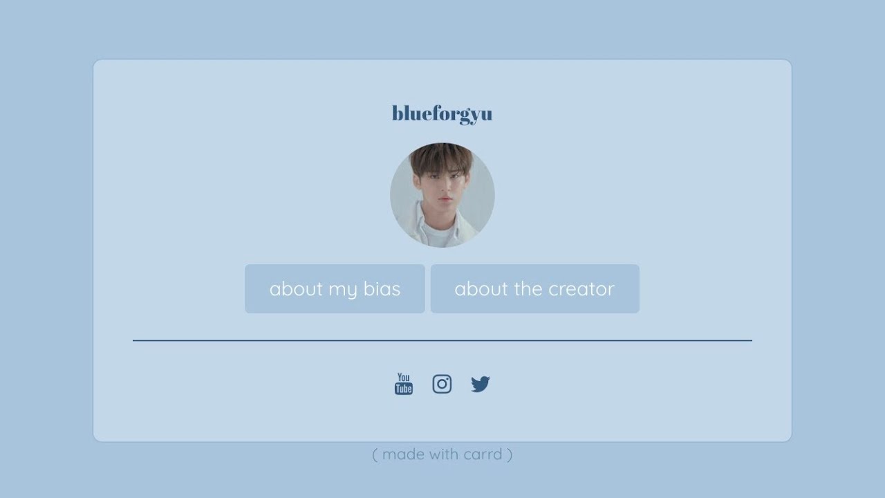 blue themed carrd for mingyu | in-depth carrd tutorial - YouTube