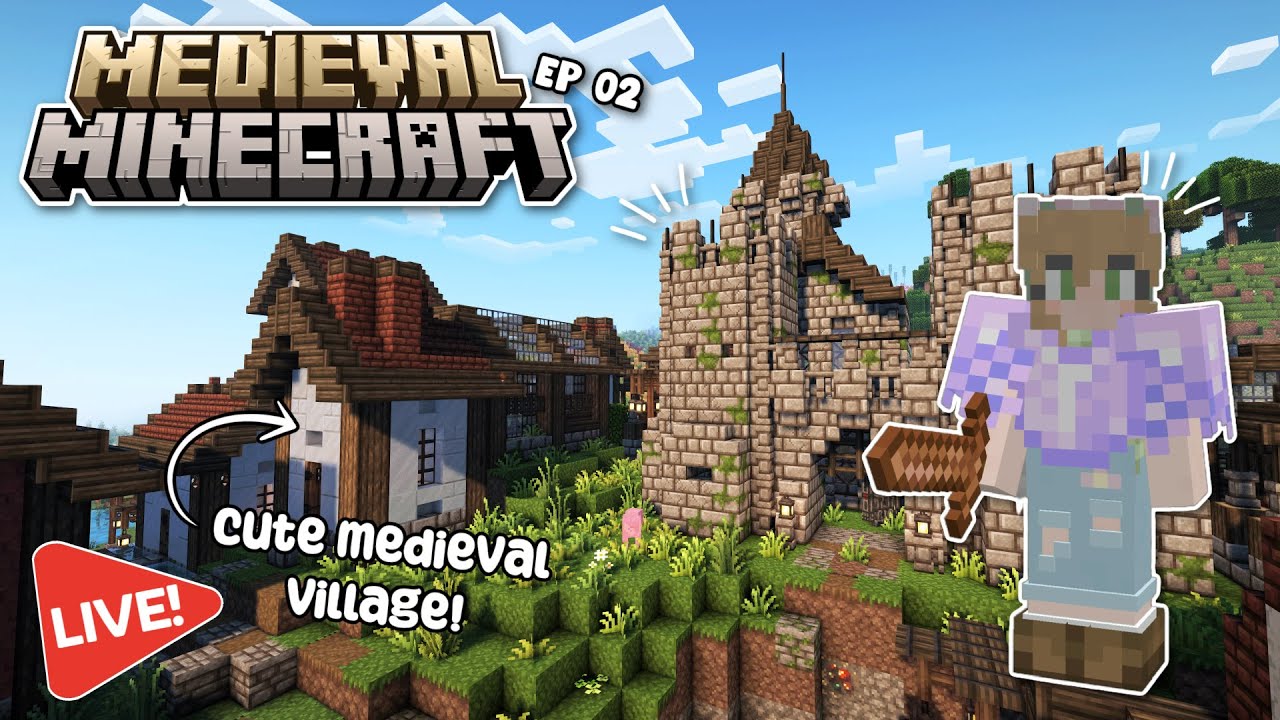 I Found a CUTE Medieval Village in Medieval Modded Minecraft (+ dragons ...