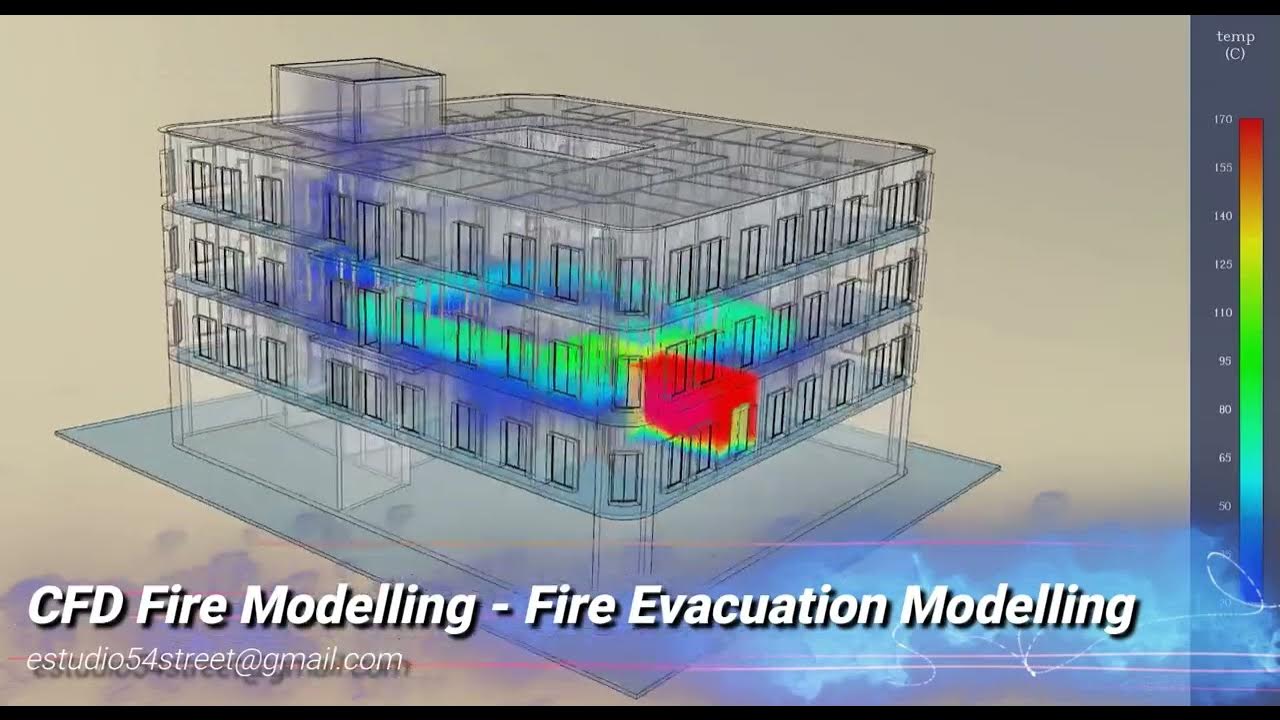 CFD Fire Modelling - Fire Evacuation Modelling. Pyrosim Pathfinder Simulation. - YouTube