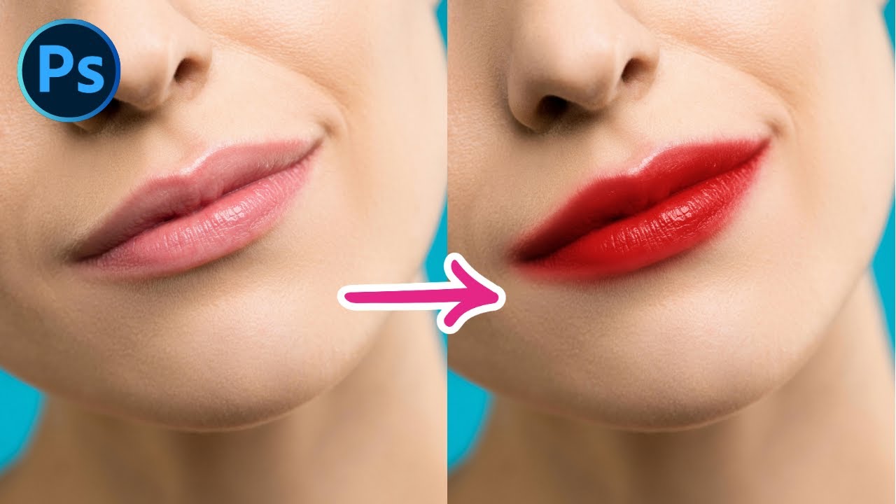 How to ADD REALISTIC LIPSTICK in Photoshop - YouTube