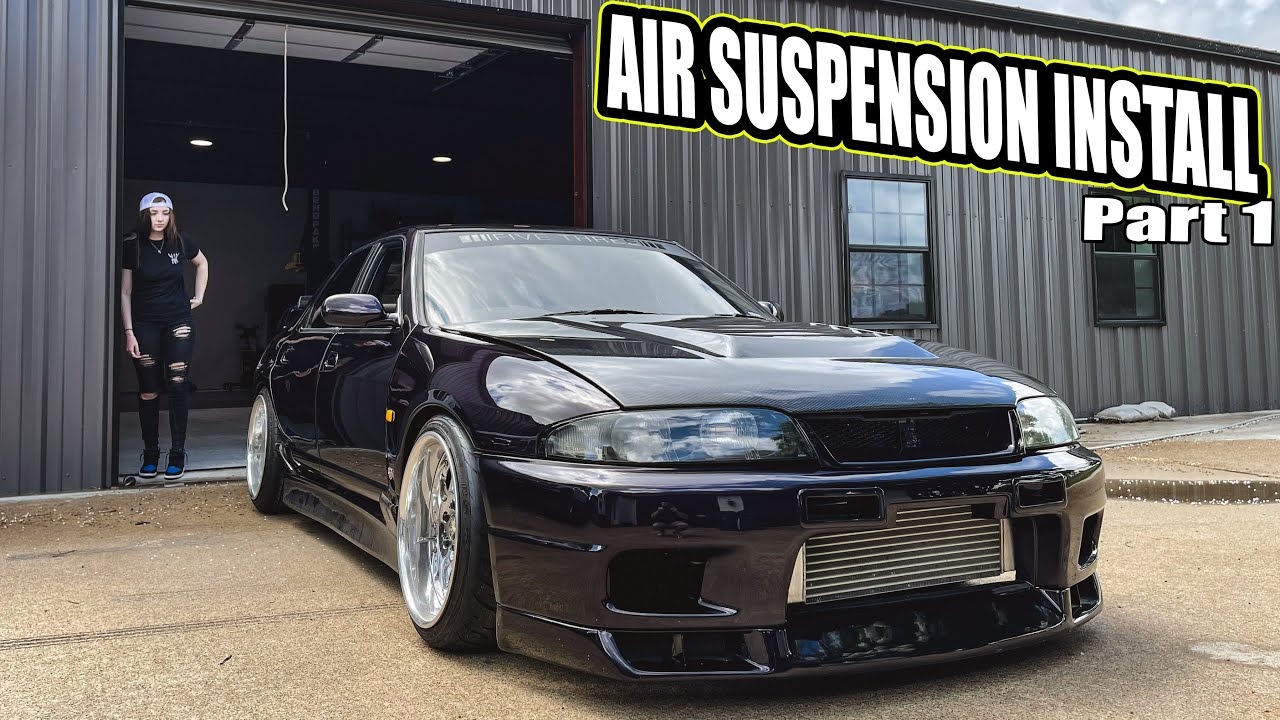 BAGGING MY R33 Pt. 1 - Test Fitting+Trunk Prep - YouTube