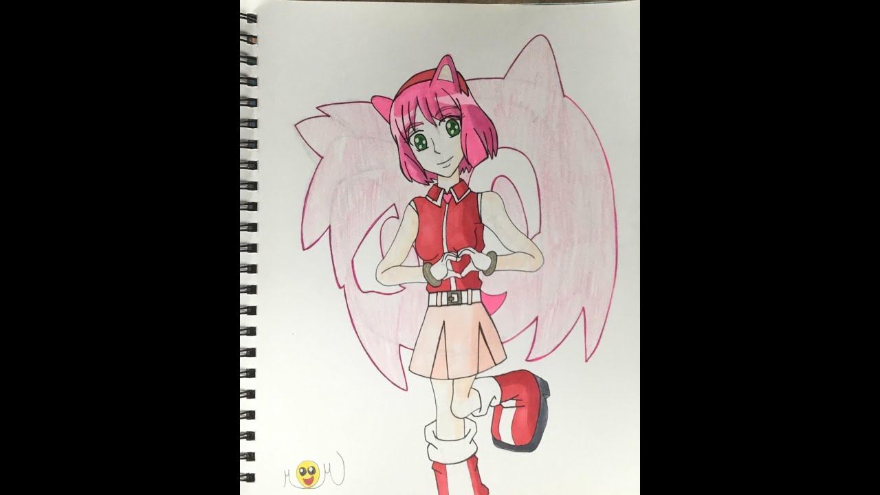 Drawing Amy Rose Human - YouTube