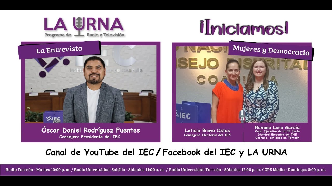 La Urna, programa de Radio y Televisión del IEC. Junio 2 de 2025 - YouTube