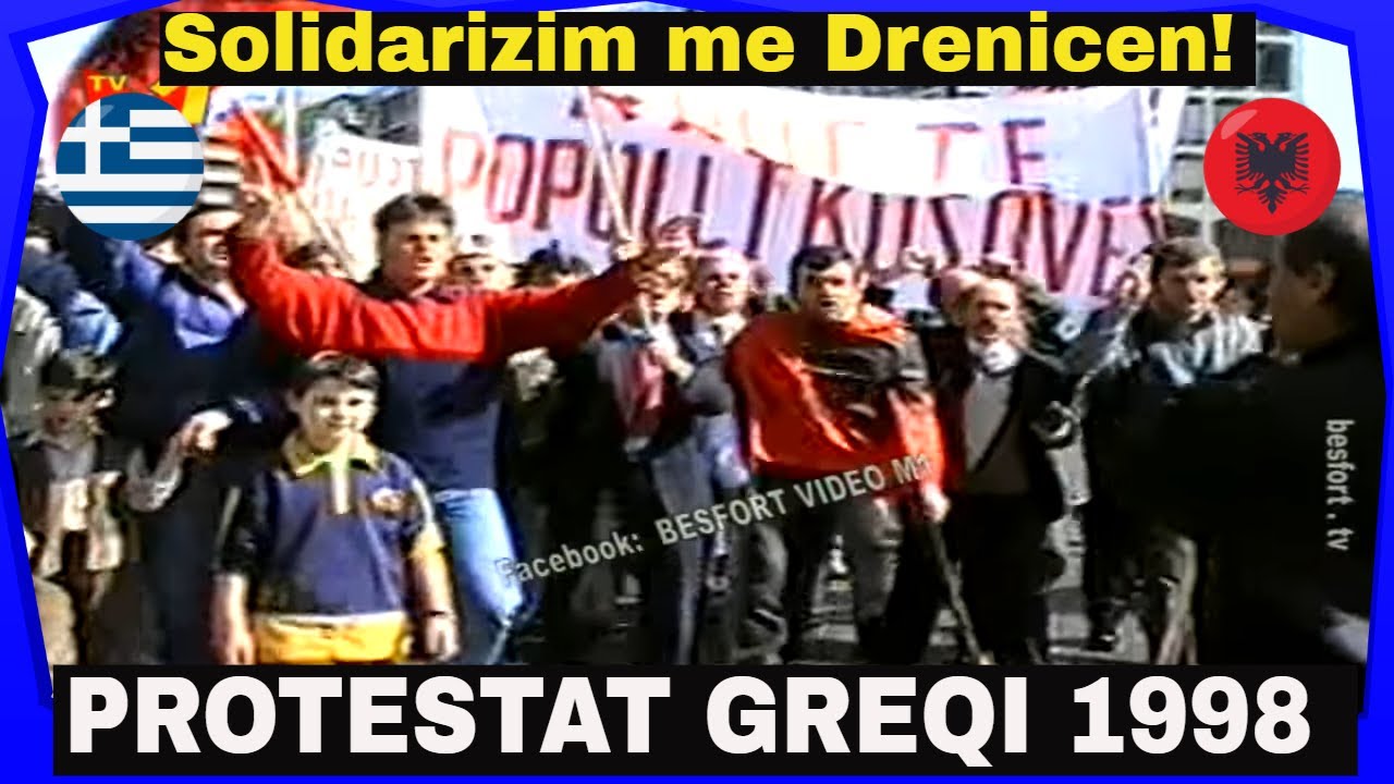 Protestat e shqiptareve ne Greqi per Drenicen - Mars 1998 - YouTube