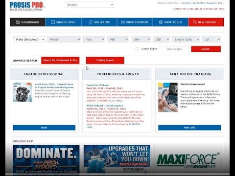PROSIS Pro Engine Specification Software Webinar - YouTube