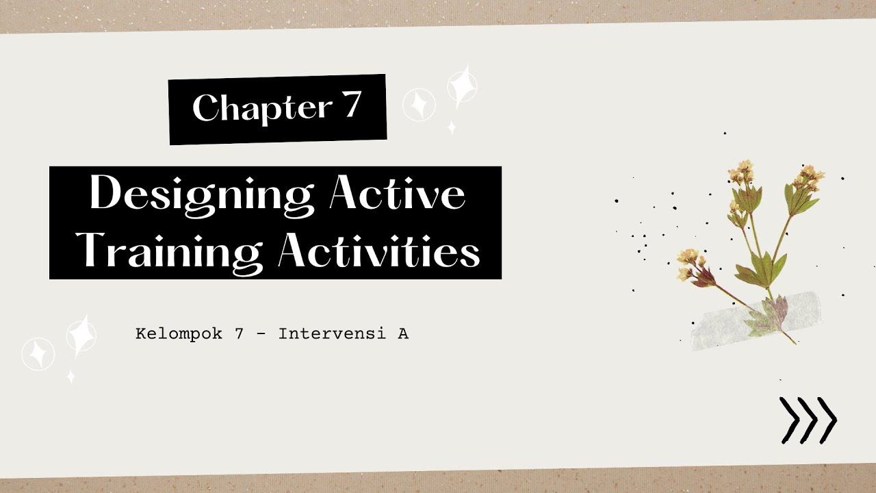 Chapter 7 - Designing Active Training Activities - YouTube