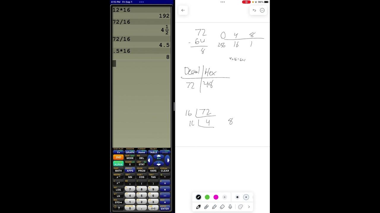 Converting hexadecimal, binary, and decimal - YouTube
