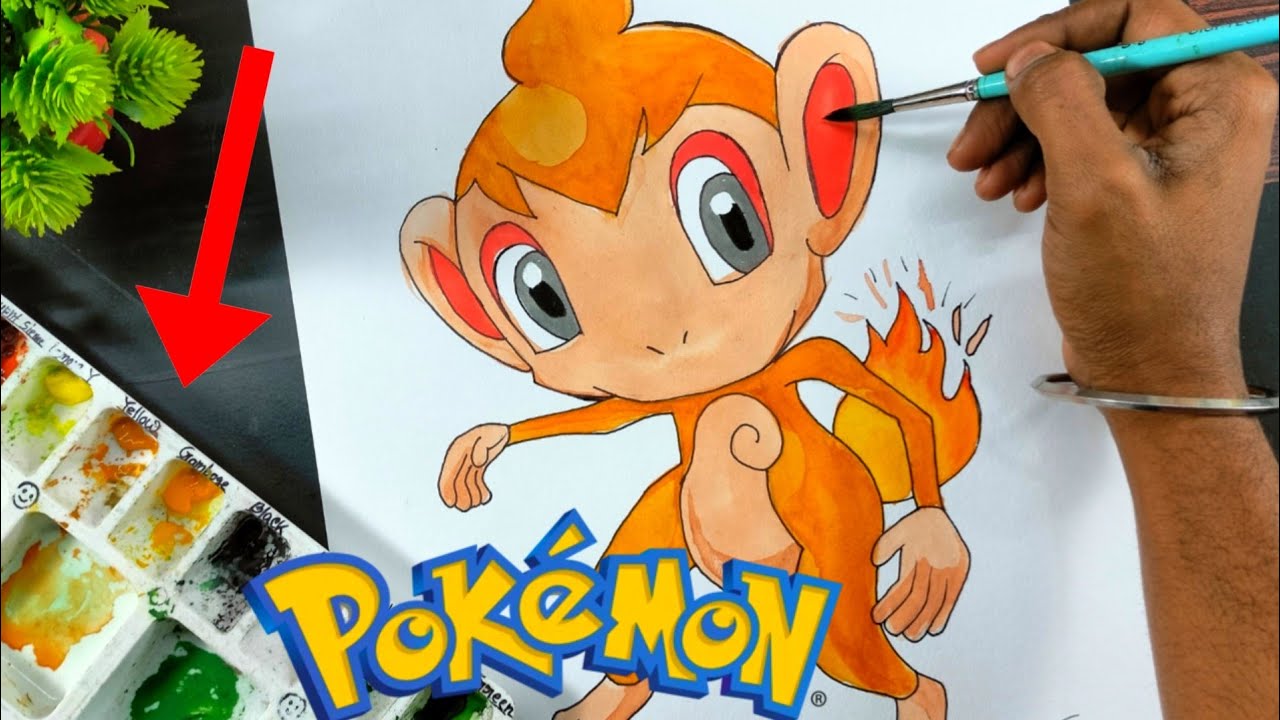 How to draw a Pokemon 💫 1 chimchar - YouTube
