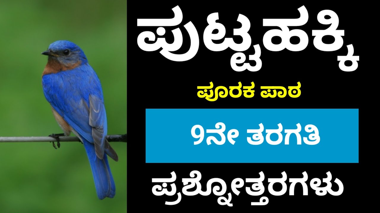 9th Standard,Putta Hakki,Pooraka Paata,Questions&Answers,9thStd,ಪುಟ್ಟ ...