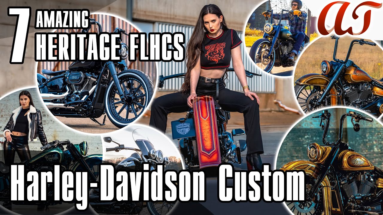 7 AMAZING Harley-Davidson HERITAGE FLHCS Custom [4K] * A&T Design - YouTube