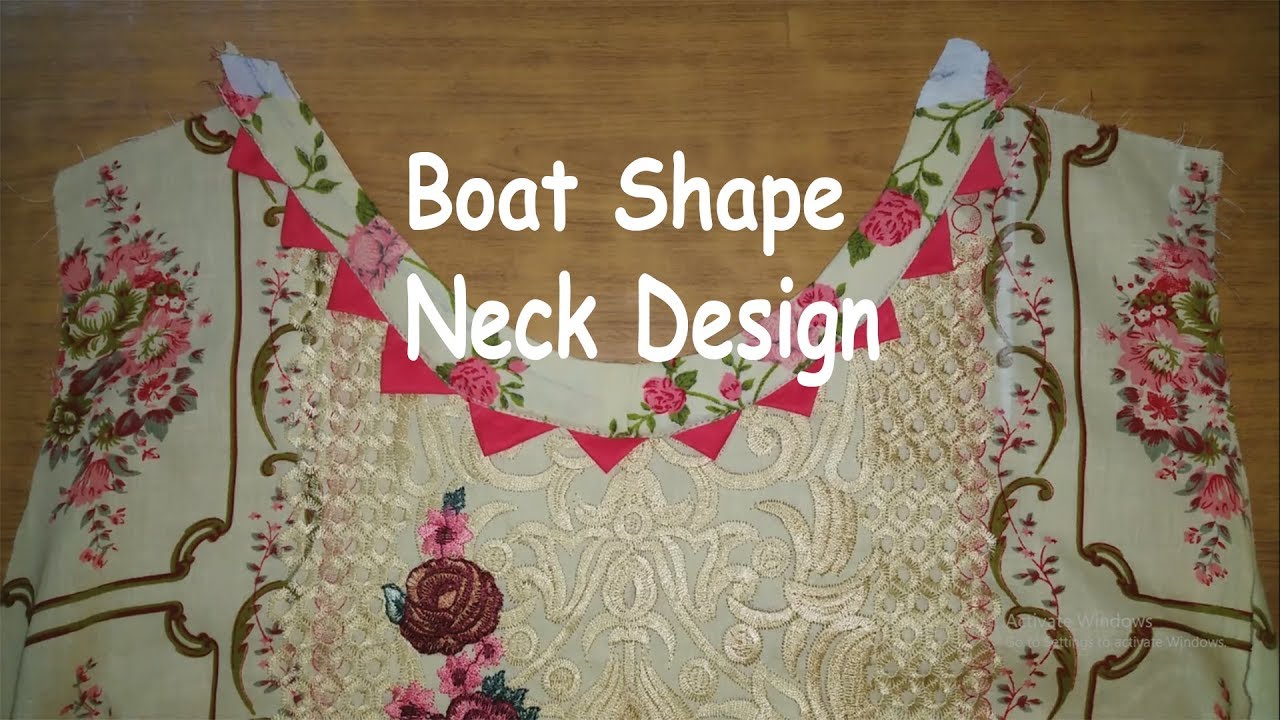 Boat Shape Neck Design | Latest Stylish Gala Design 2019 - YouTube