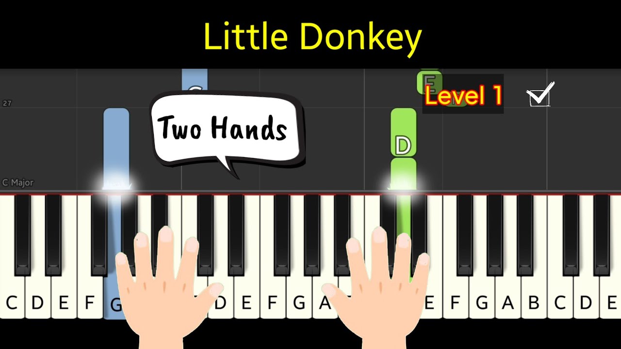 Little Donkey | piano level 1 - easy - YouTube