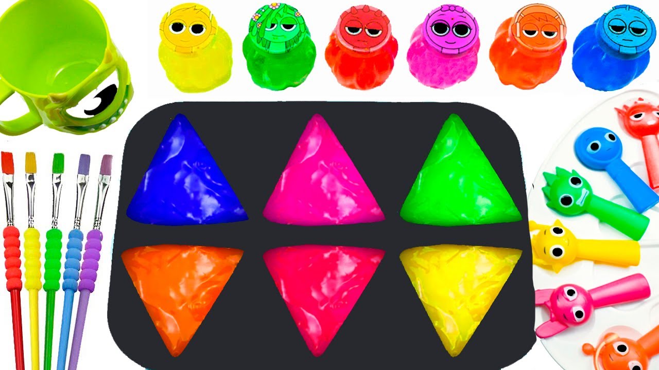 Satisfying Video l DIY How To Make Rainbow Finger Sprunki SLIME Mixing ...