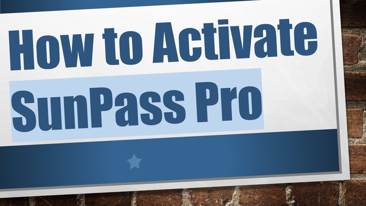 How to Activate SunPass Pro - YouTube