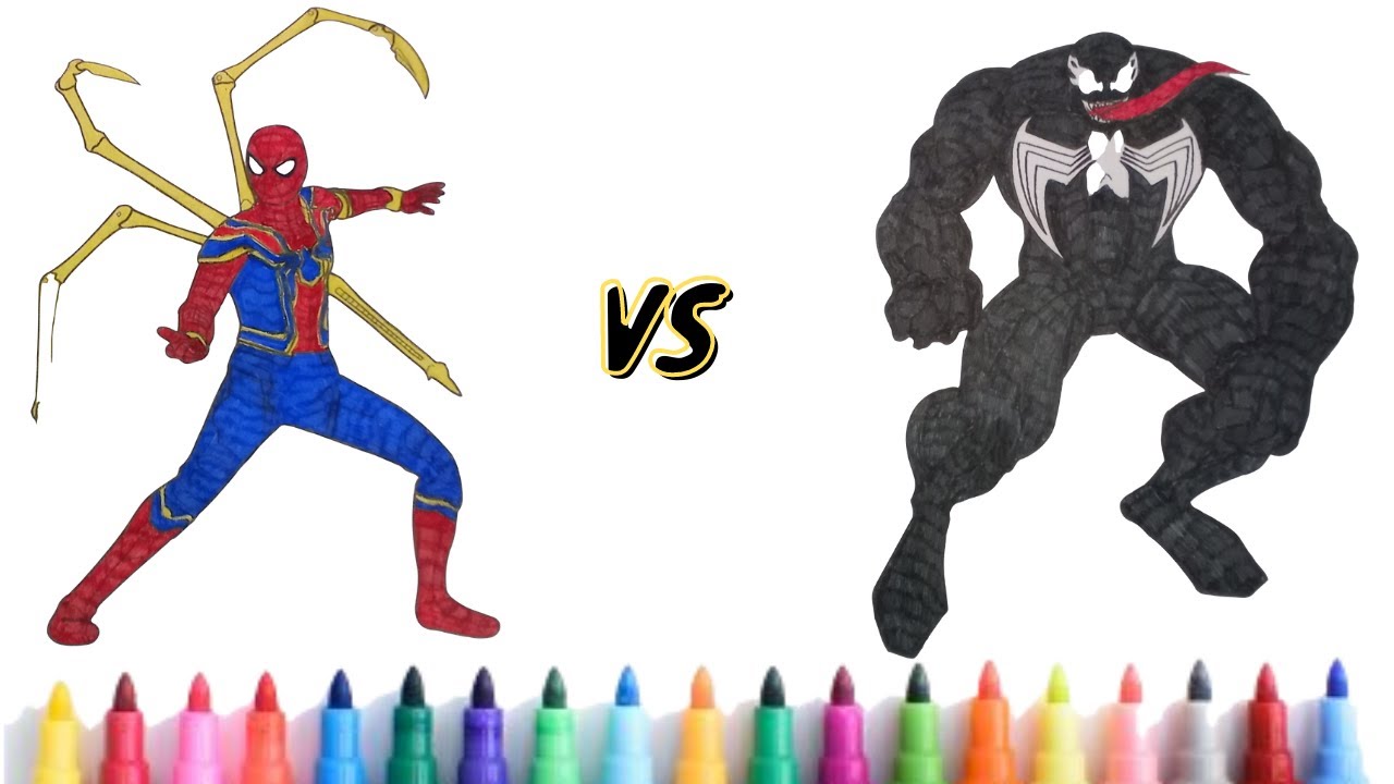 Spiderman VS Venom - Disegni per bambini da colorare - YouTube