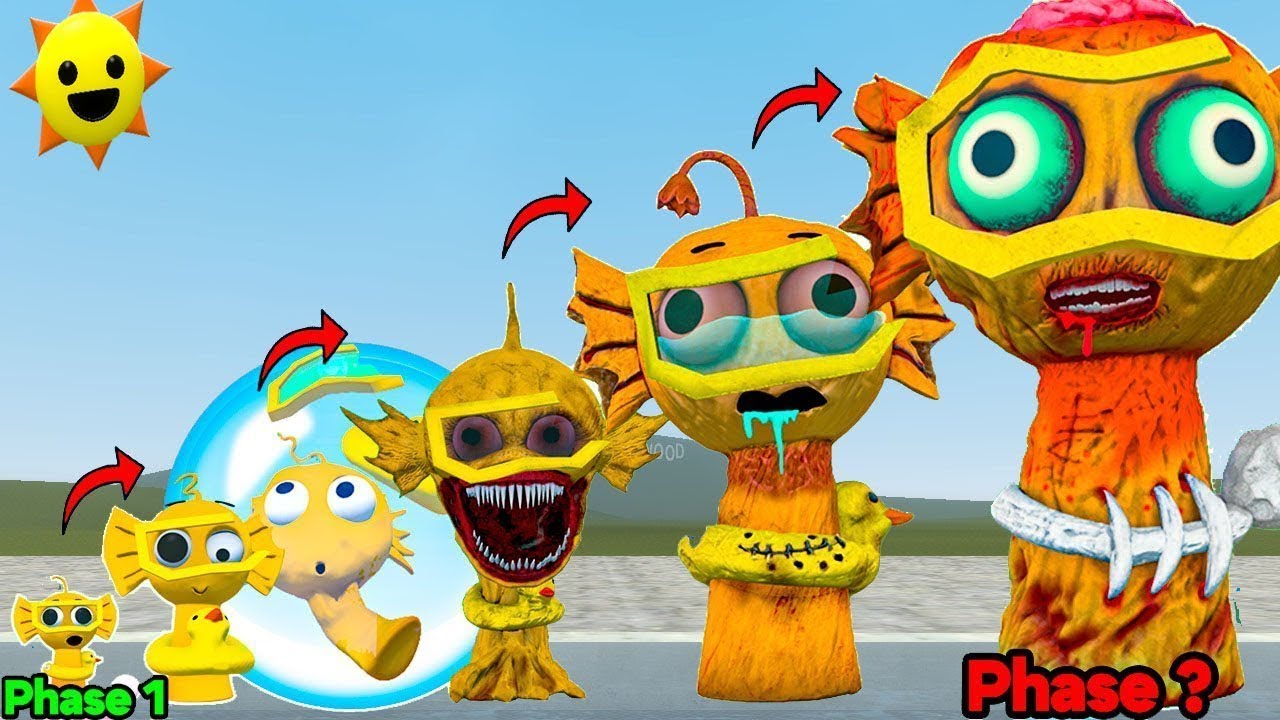 NEW EVOLUTION OF ALL PHASES OF HORROR GRAY SPRUNKI In Garry's Mod ...