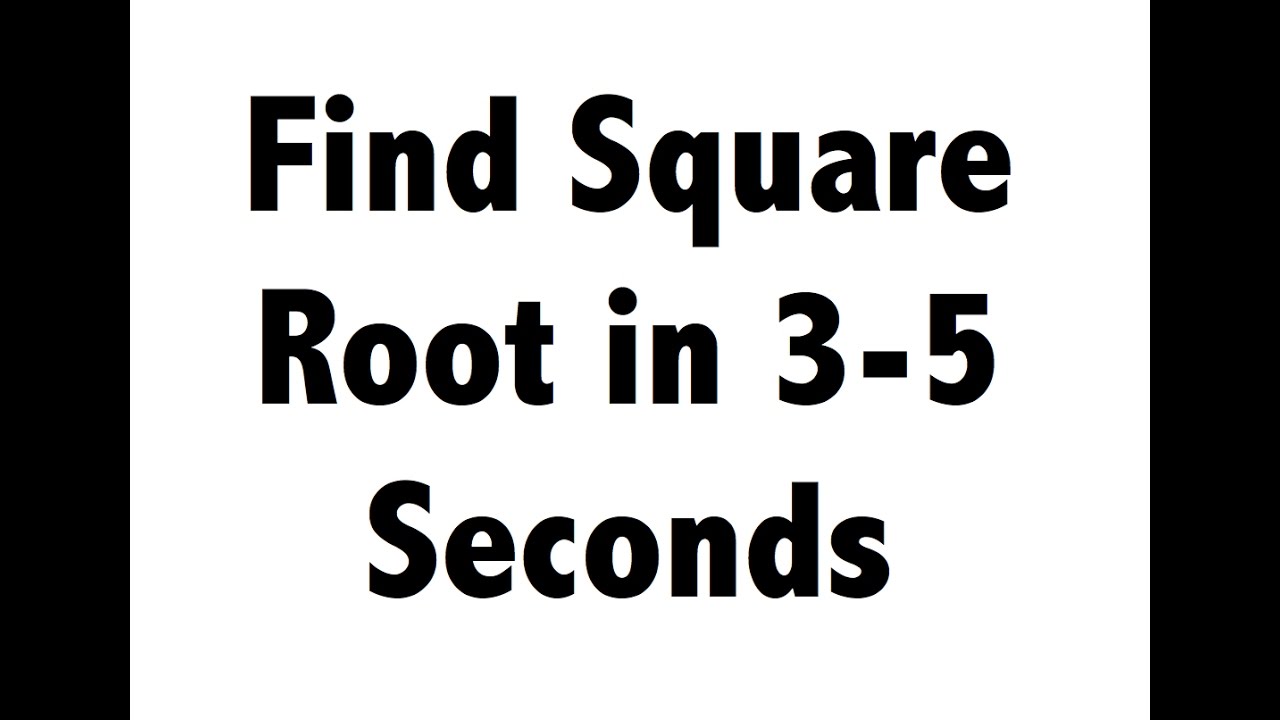 Square Root Trick Part 1 Speed Maths Quantitative Aptitude Tricks Square Root Trick Part 1 Speed Maths Quantitative Aptitude Tricks