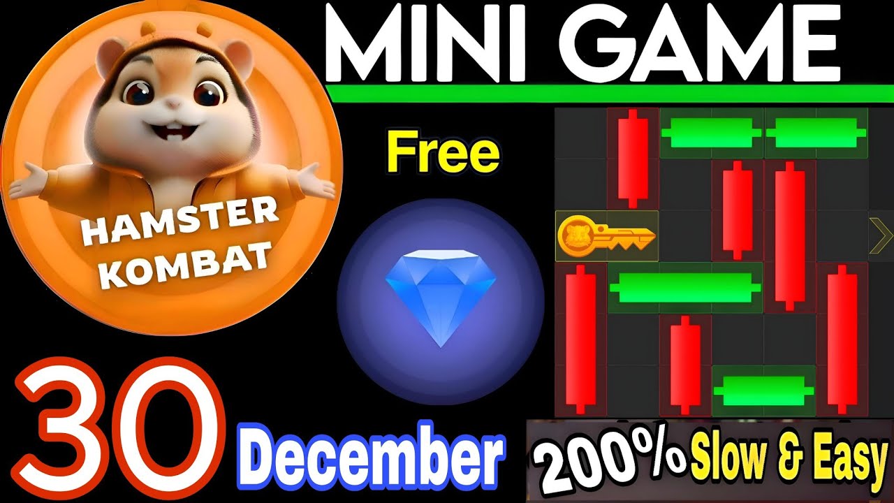 30 December 💎🔑🐹 Puzzle Trick: P2E Hamster Kombat key MiniGame Solved, slow step by step! 🎮 - YouTube
