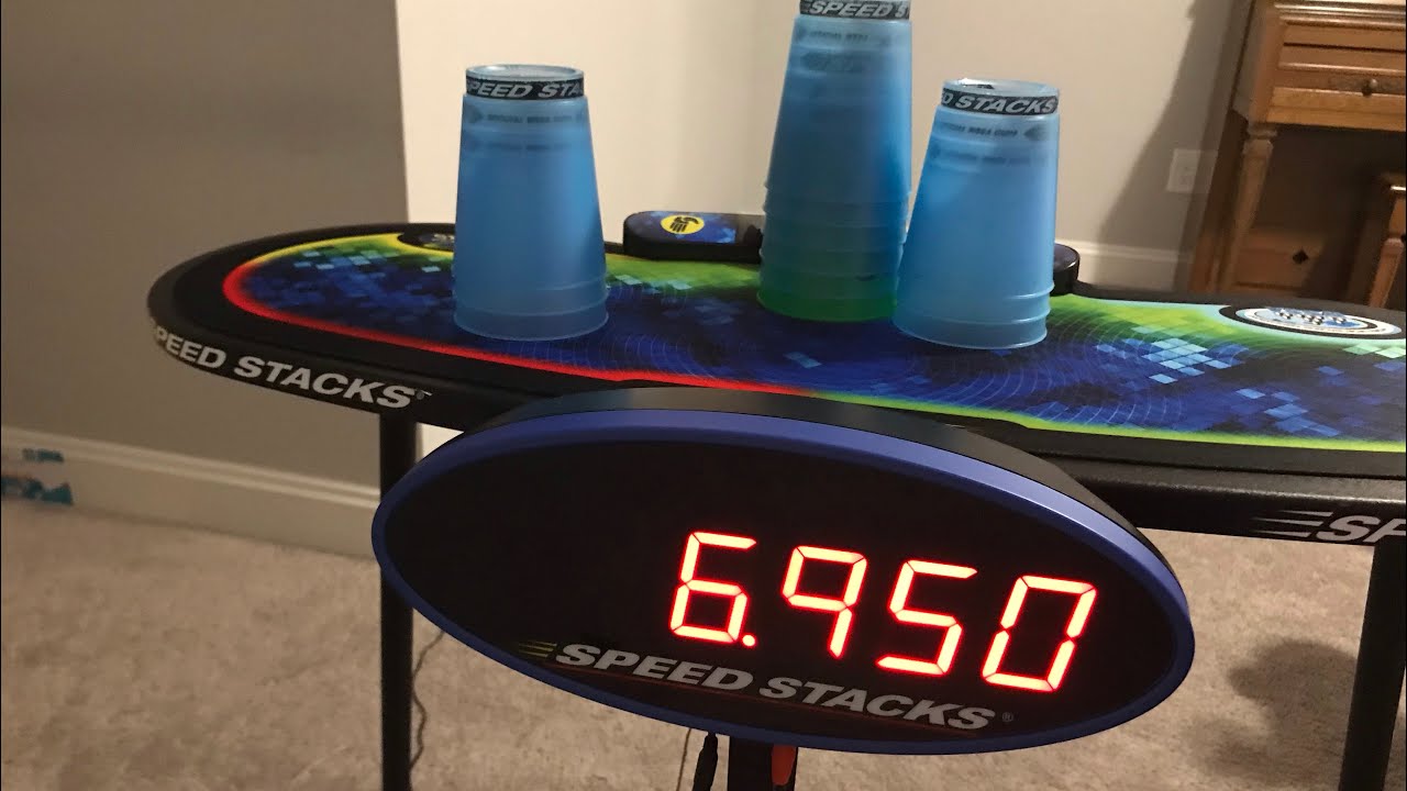 Sport stacking:new cycle record 6.950 - YouTube