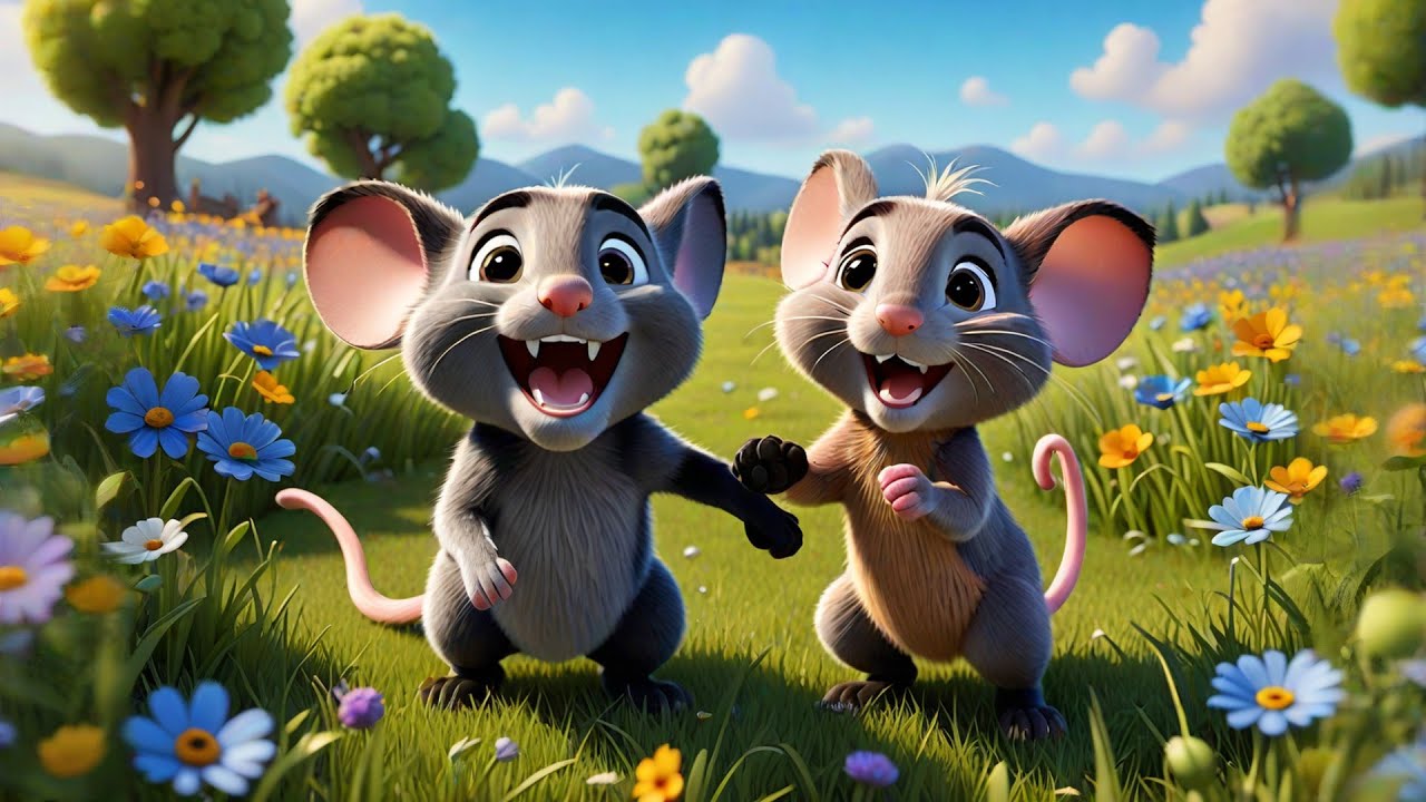 Three Ticklish Mice Giggle and Wiggle | Fun Kids Song | Nursery Rhymes ...
