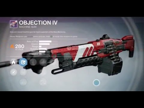 Destiny TTK Objection IV New Monarchy Heavy Machine Gun Gameplay - YouTube