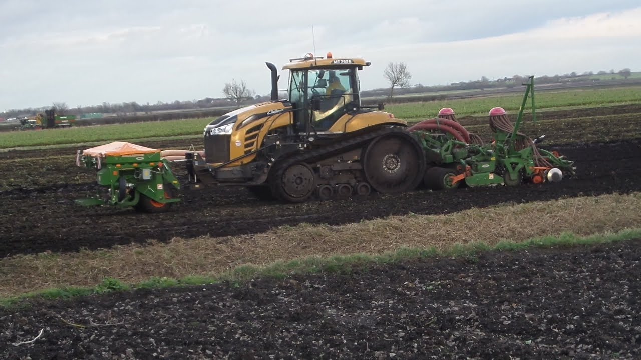 CAT 765E Challenger With Amazone Seed Drill - YouTube