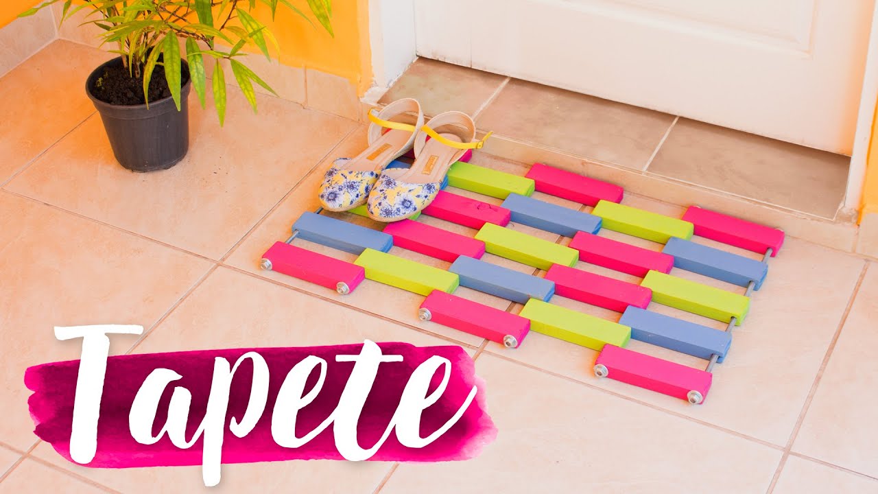 DIY - Tapete Colorido de Madeira - YouTube