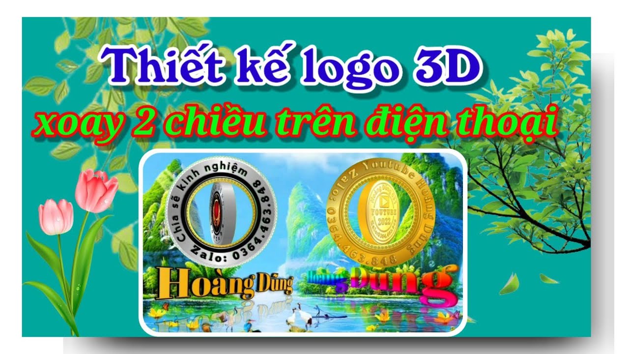 Thiết kế logo 3D xoay 2 chiều trên điện thoại đơn giản cực đẹp - YouTube