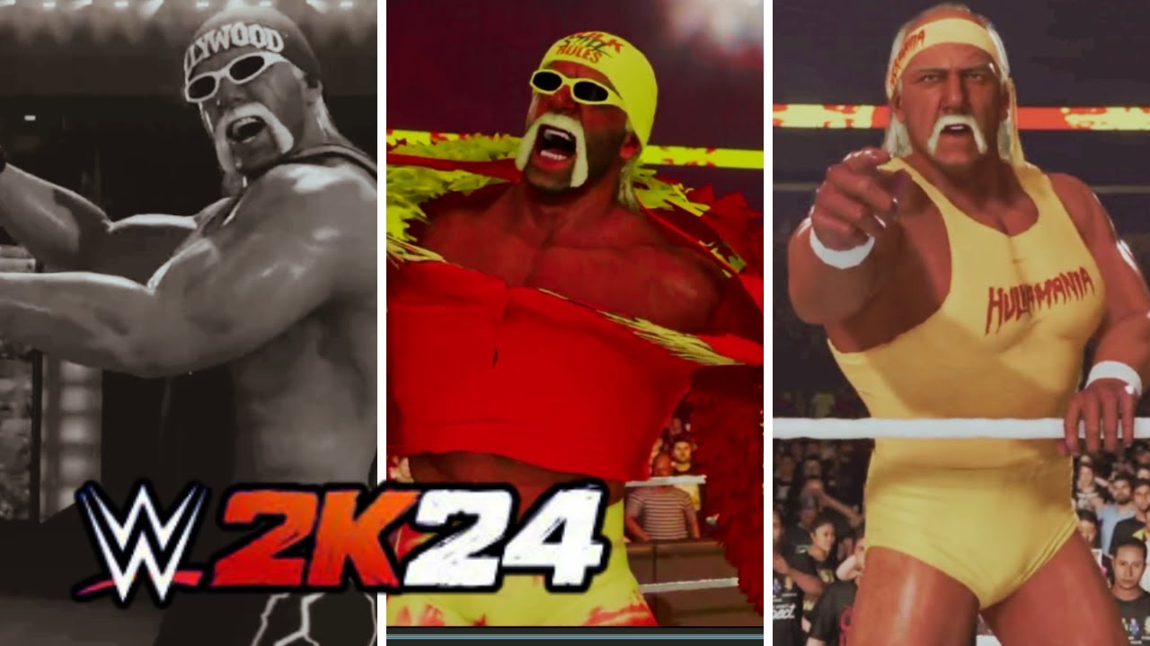 WWE 2K24 - ALL 3 Hulk Hogan Entrances - YouTube