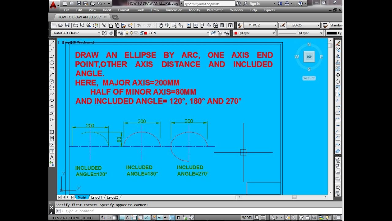 How To Draw An Ellipse In AutoCAD YouTube How To Draw An Ellipse In AutoCAD YouTube