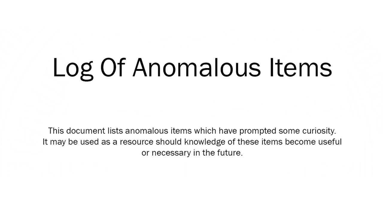 Oversimplified SCP - Chapter 77 "Log of Anomalous Items" - YouTube