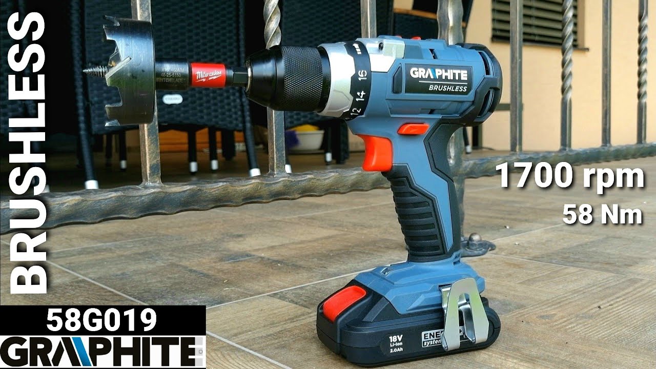 Vŕtačka GRAPHITE 58G019 z brushless motorom 58Nm . Vyvŕta otvor do ...