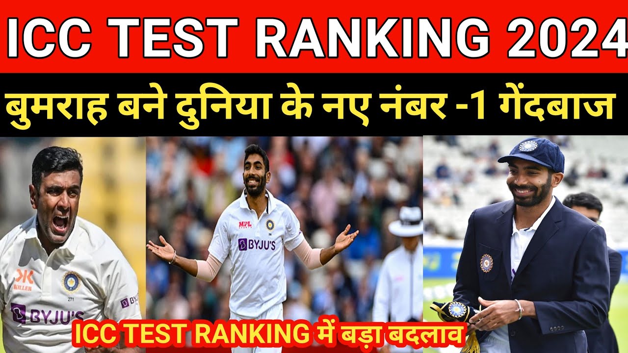 ICC TEST RANKING NEW LIST | Jasprit Bumrah No.1 in ICC Test Rankings ...