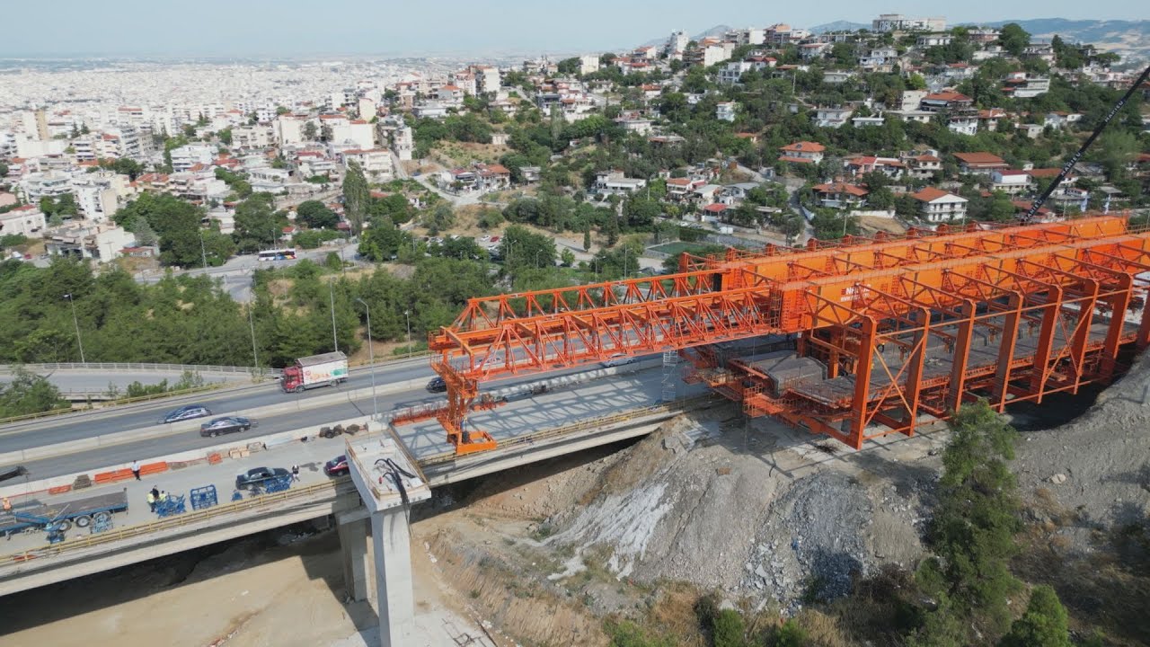Το Flyover απο ψηλά - Πλάνα των εργασιών απο το Drone του ΑΠΕ-ΜΠΕ - YouTube