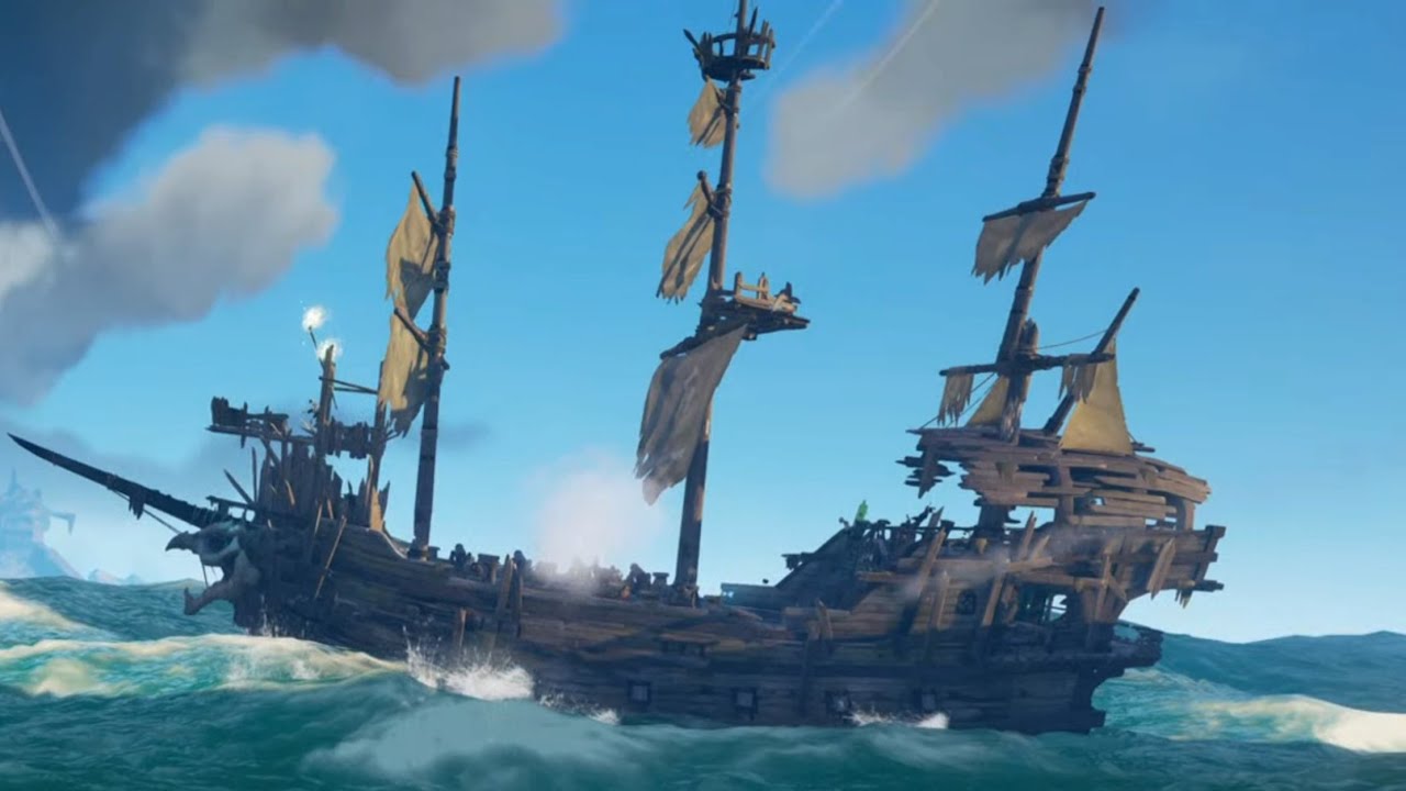 3 skeleton ships in a SLOOP , Sea of theives PS5 - YouTube