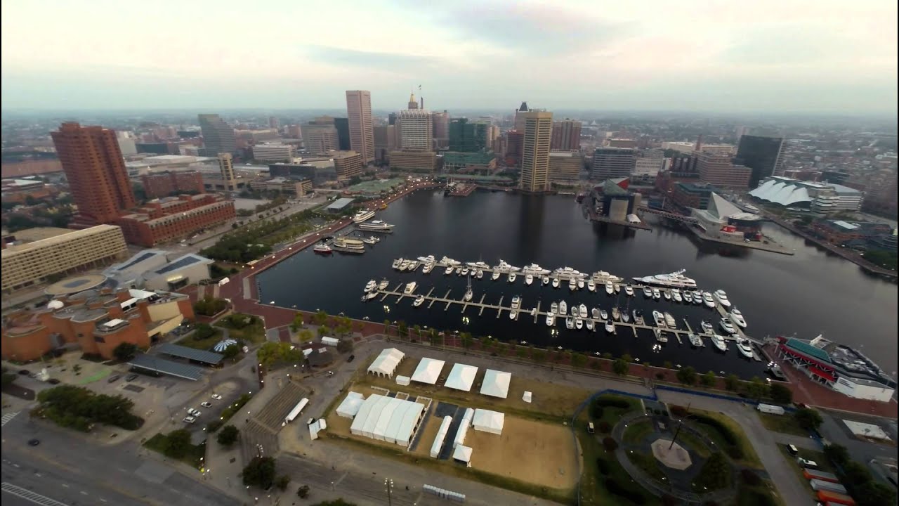 Aerial view of Federal Hill in Baltimore, MD - YouTube