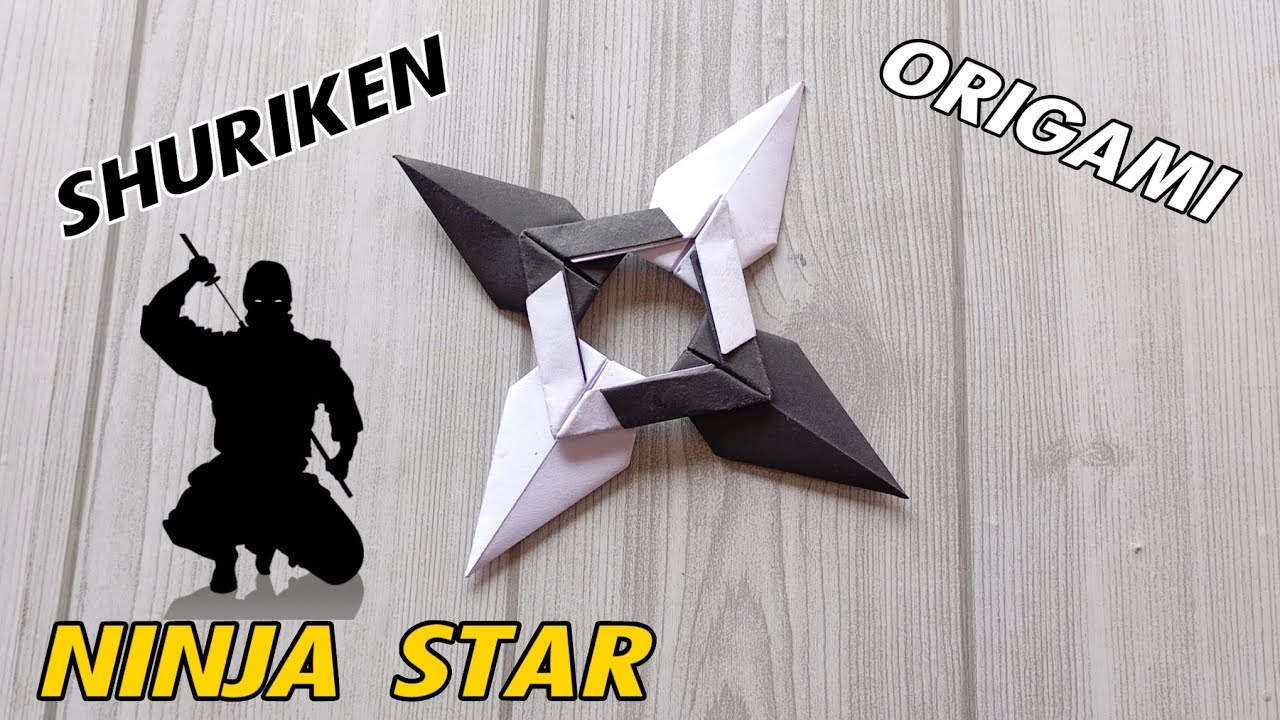 NINJA STAR ORIGAMI|HOW TO MAKE PAPER SHURIKEN TUTORIAL|STEP BY STEP ...