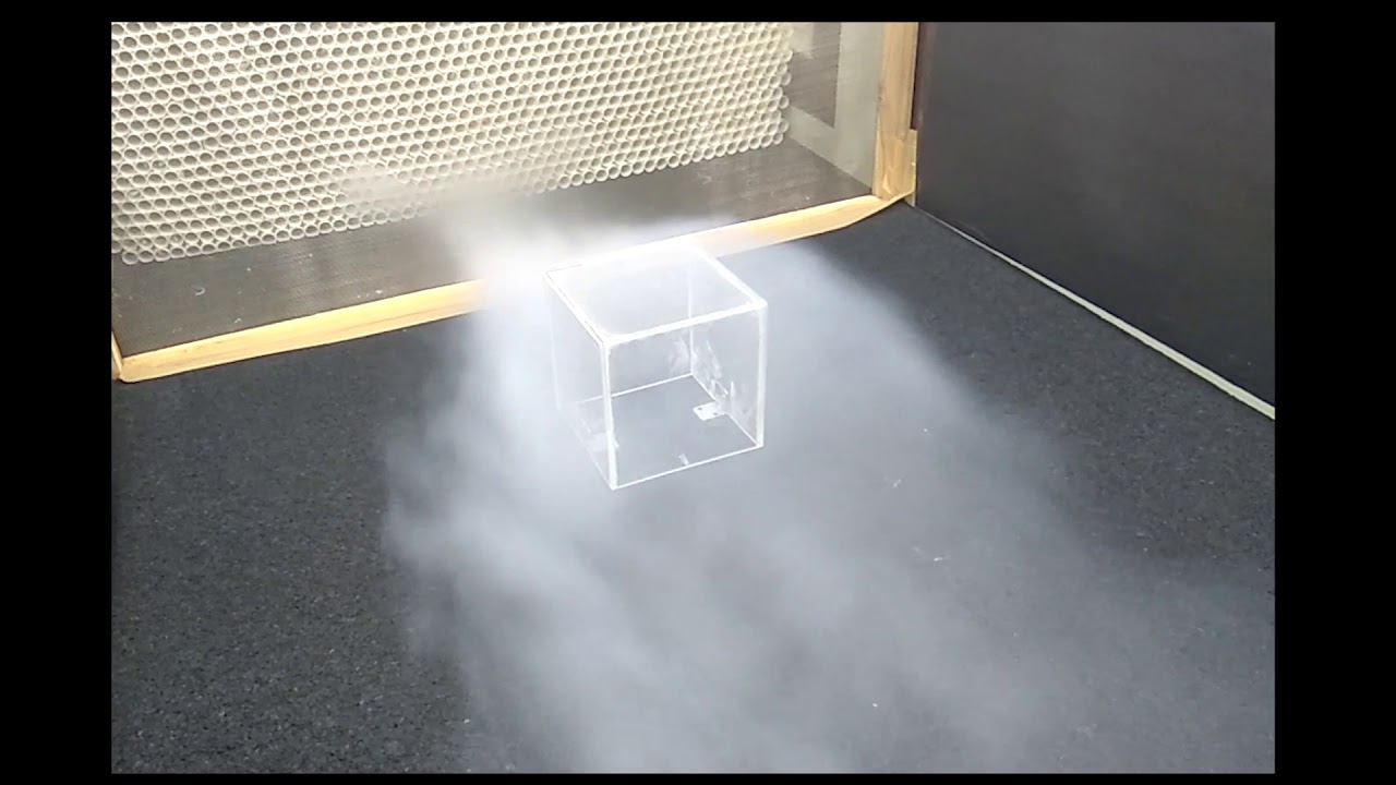 Flow visualization| Cube| Smoke visualization| Varying Reynold's Number ...